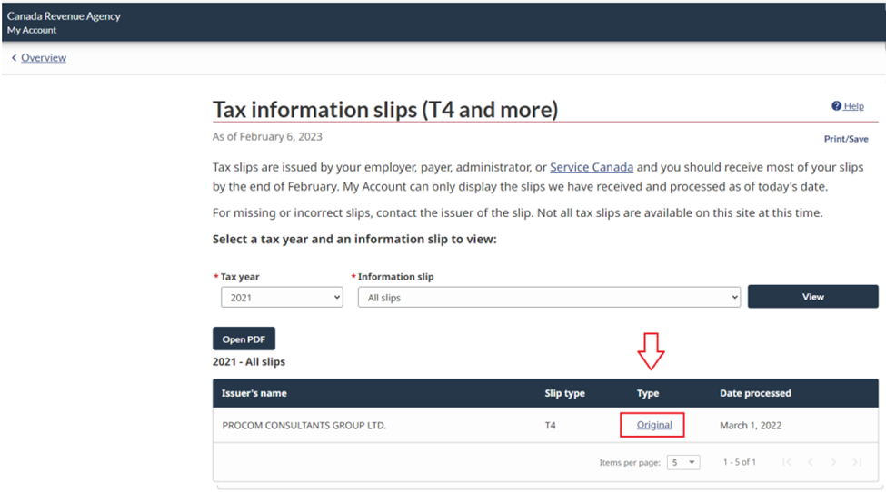 How can I retrieve my tax slip through CRA My Account? – Client ...