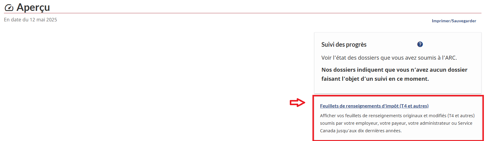 Comment puis-je récupérer mon feuillet fiscal via Mon dossier de l’ARC ...